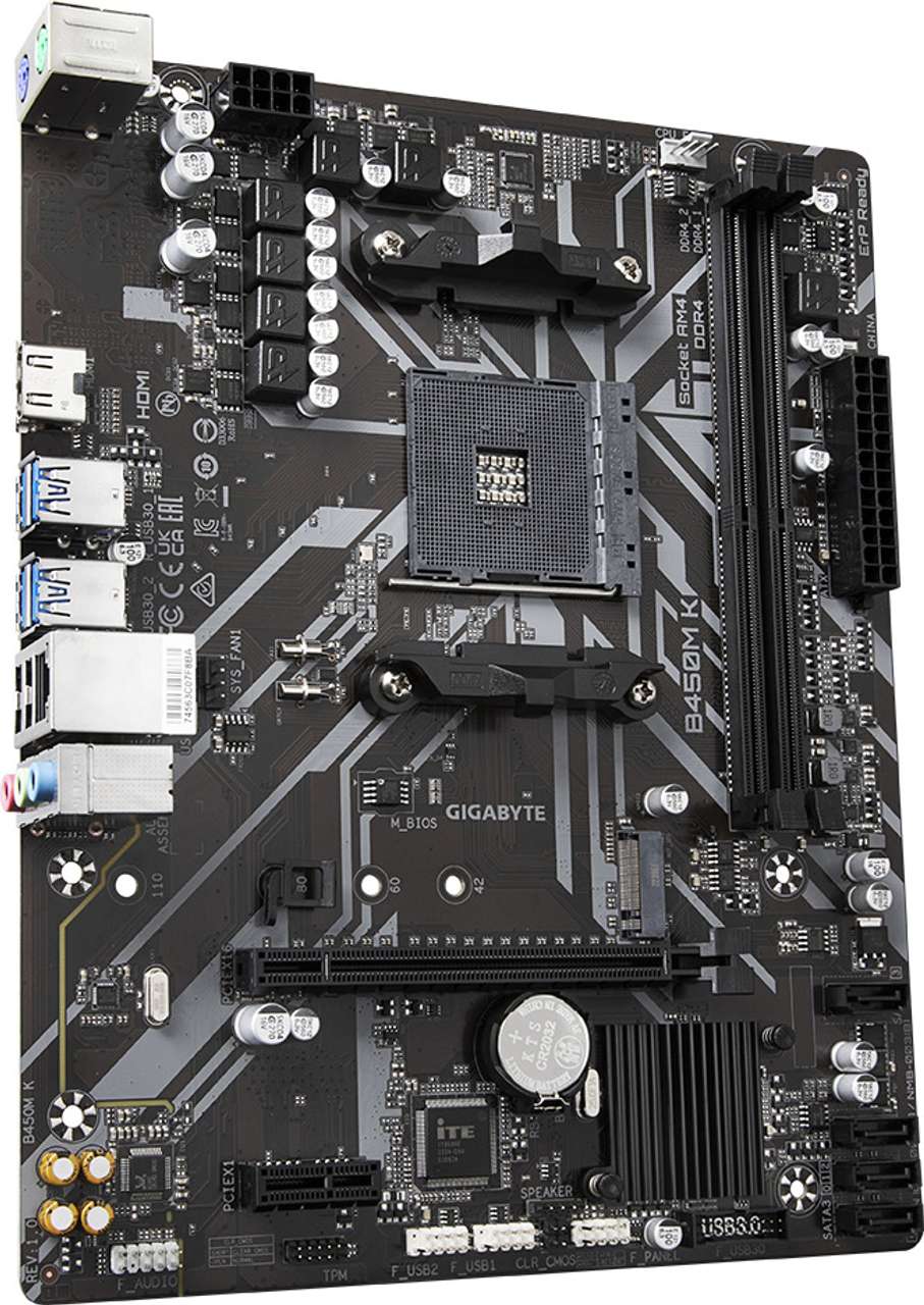 GIGABYTE B450M K AM4 AM4Socket Micro-ATX AMD B450 Chipset DDR4 ...