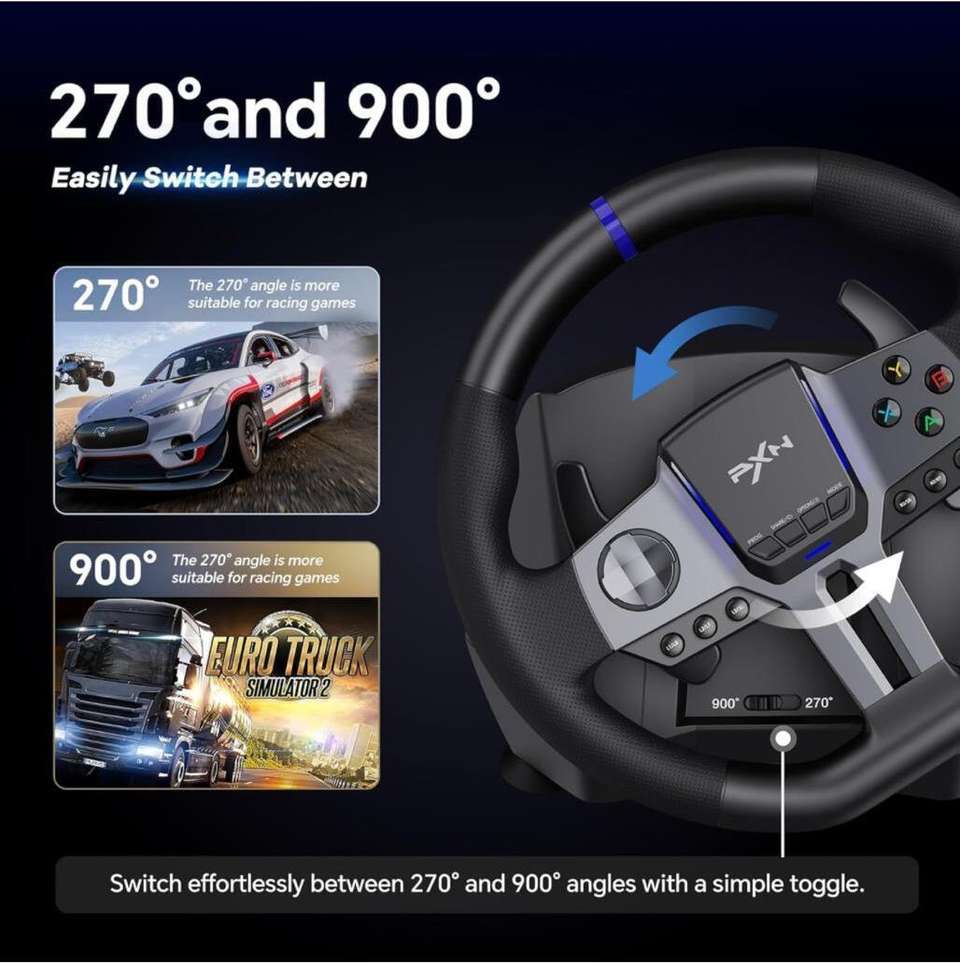 PXN V9 Gen2 Racing Steering Driving Wheel 270°/ 900° Degree with ...