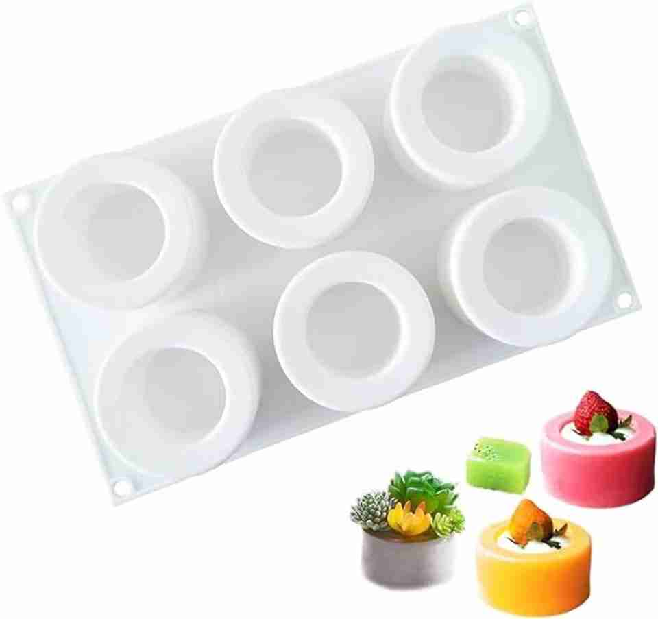 Husaini Mart Silicone Chocolate Mould Skytail 6 Cavity Round Cylinder ...