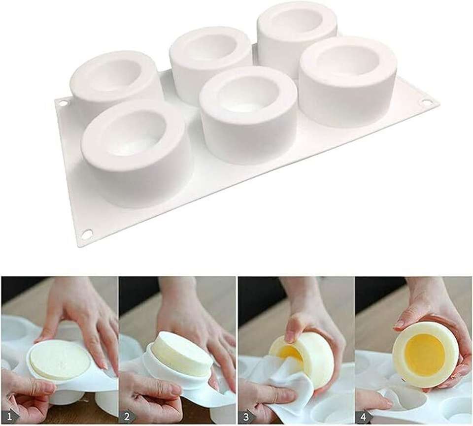 Husaini Mart Silicone Chocolate Mould Skytail 6 Cavity Round Cylinder ...