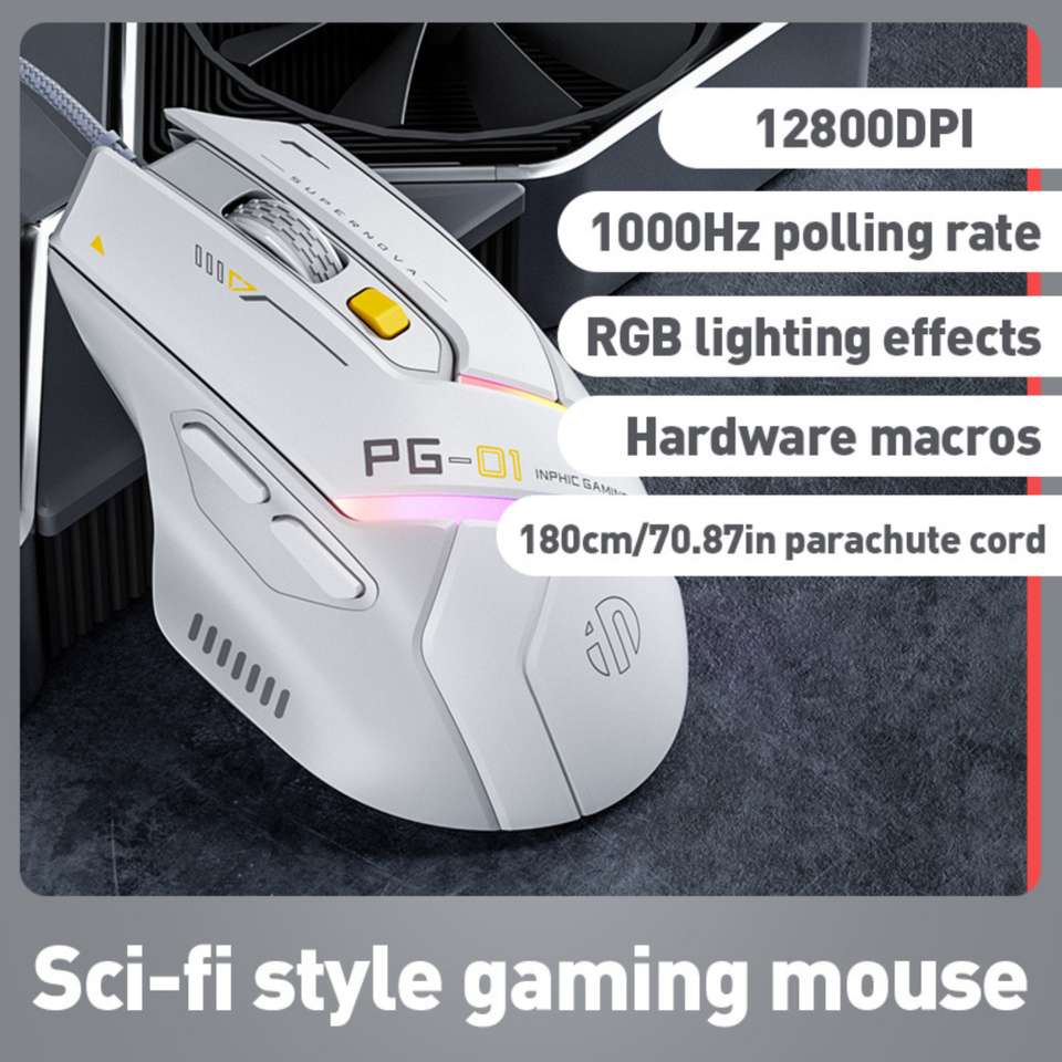 INPHIC PG1-WIRED OPTICAL GAMING MOUSE Wired Right Handed Optical Gaming ...