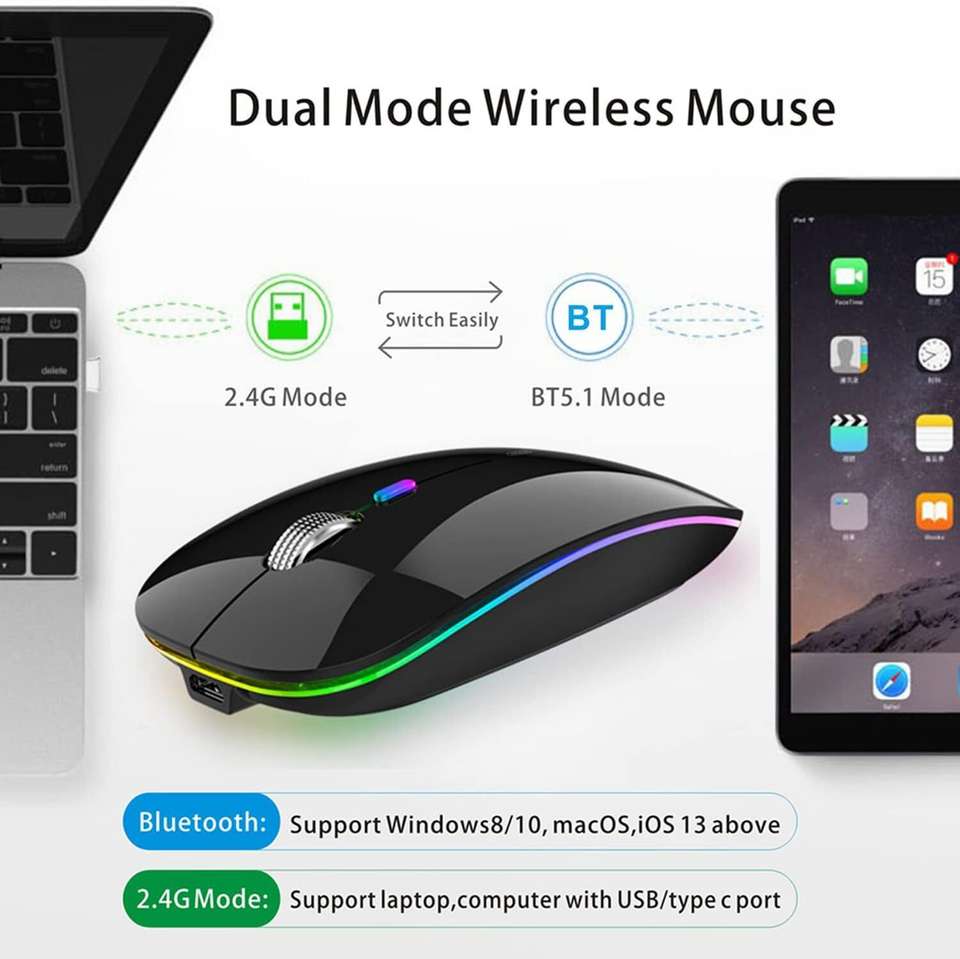 Dezful Rechargeable Croma Bluetooth mouse Ergonomic Optical Mouse ...