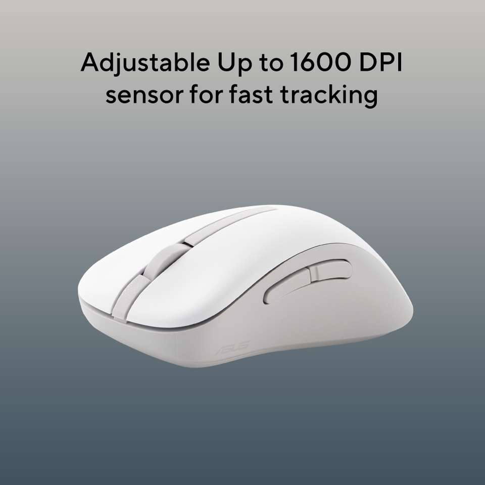 ASUS MD102 Silent Mouse Ambidextrous Optical Mouse 1600 DPI, 100% PTFE ...