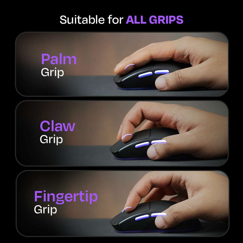 Kreo Ikarus Ambidextrous Optical Gaming Mouse 100+ Hours Battery, OMRON ...