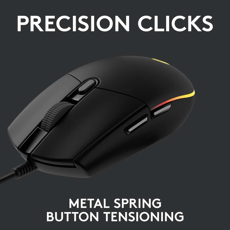 Logitech G102 Wired Ambidextrous Optical Gaming Mouse Light Sync / Adj ...