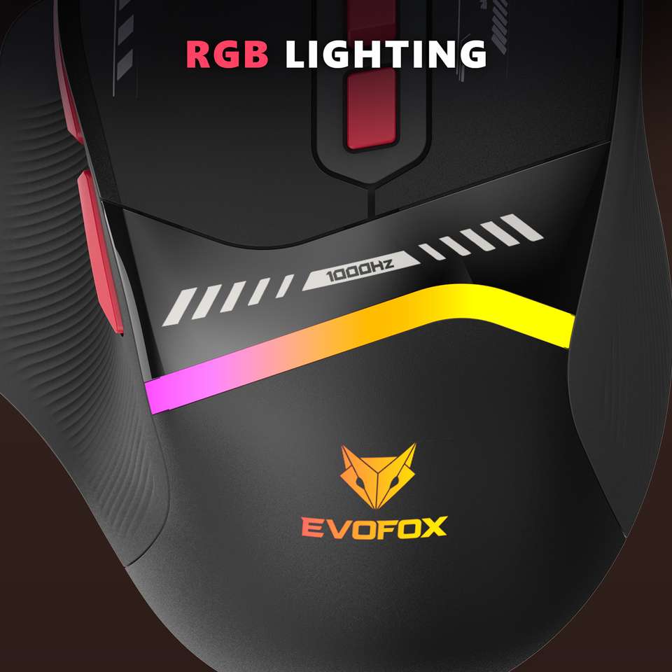 EVOFOX Blaze 2 Wireless Ergonomic Optical Gaming Mouse Tri-Mode 12800 ...