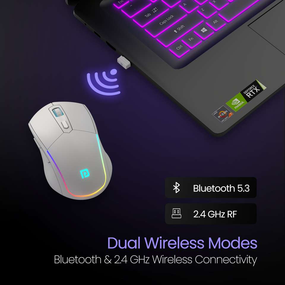 Portronics Toad One Ambidextrous Optical Mouse with 6 Buttons, RGB ...
