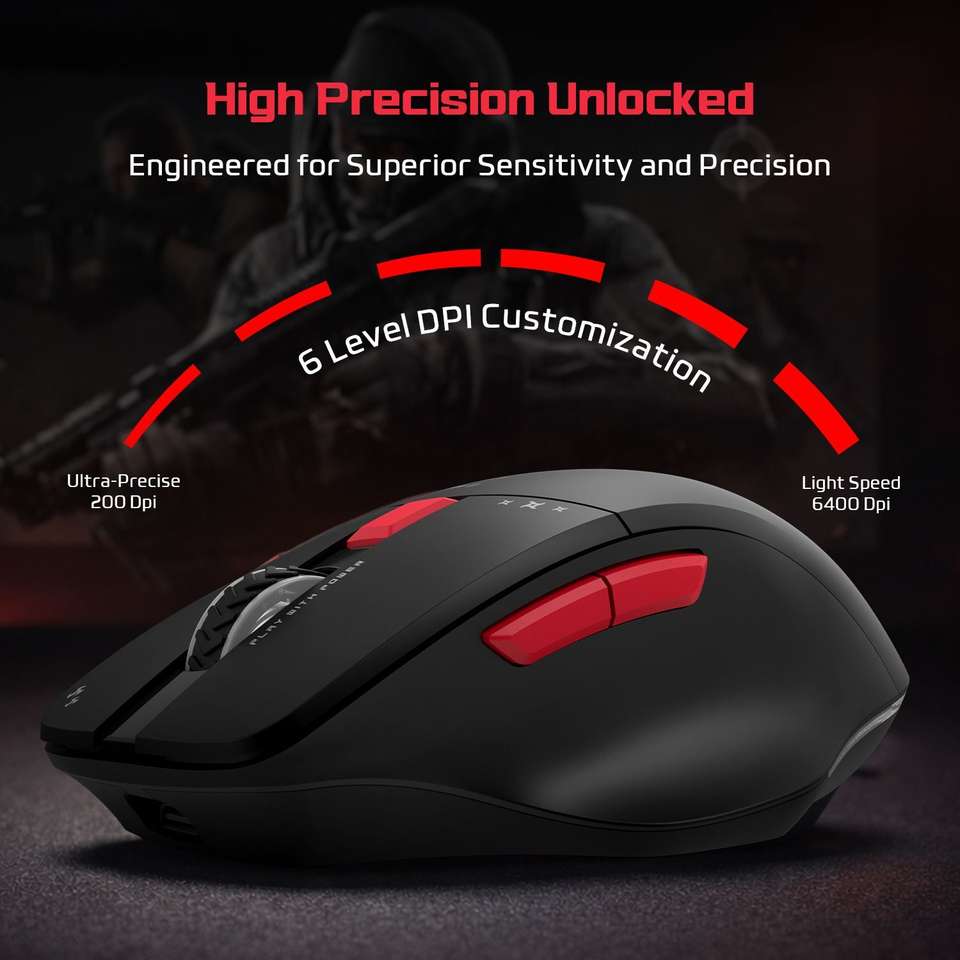 EVOFOX Shadow X Pro Wireless Ergonomic Optical Gaming Mouse Tri-Mode ...