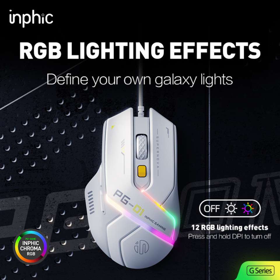 INPHIC PG1-WIRED OPTICAL GAMING MOUSE Wired Right Handed Optical Gaming ...