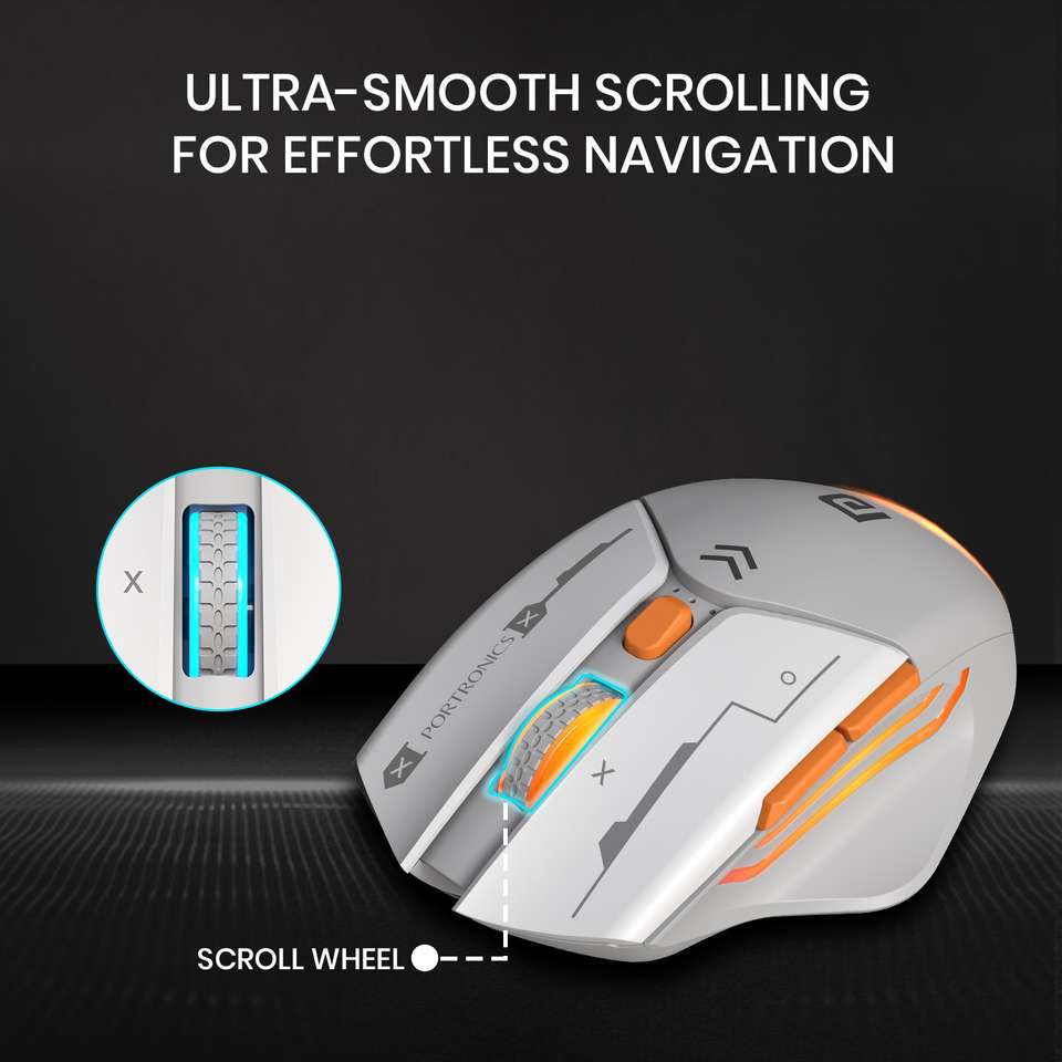 Portronics Vader Max Wireless Mouse, Bluetooth 5.3 & 2.4 GHz, 6 Buttons ...