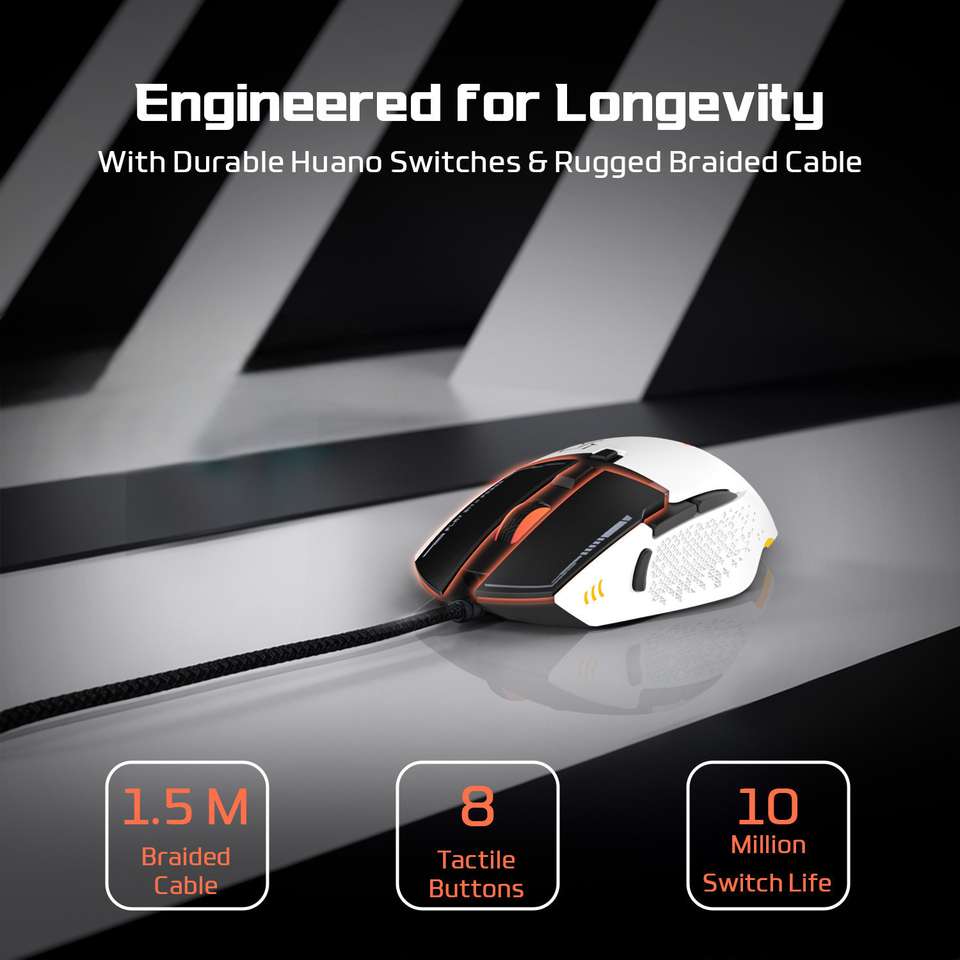 EVOFOX Phantom 2 Programmable Wired Ambidextrous Optical Gaming Mouse ...