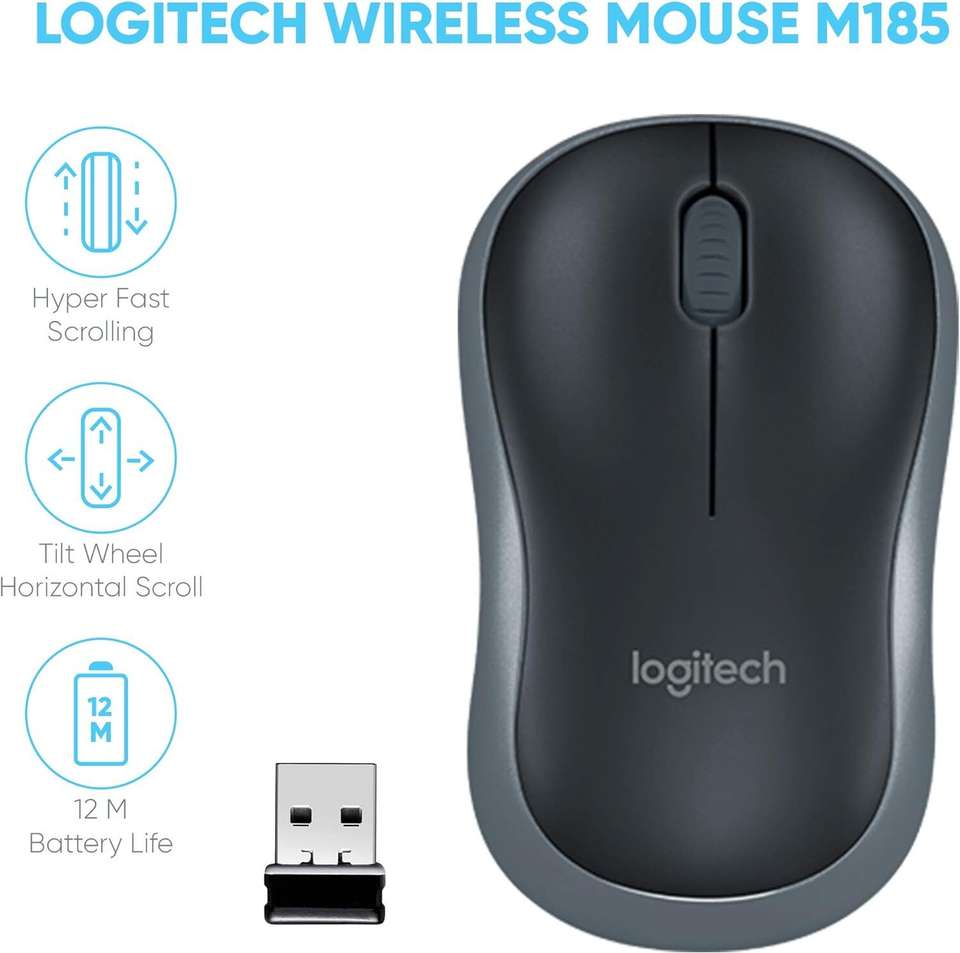 Logitech M185 Wireless Ambidextrous Hybrid Gaming Mouse - Logitech ...