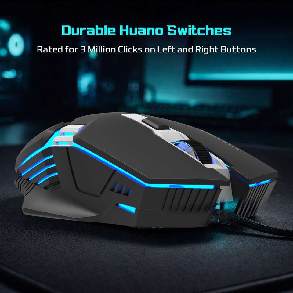 EVOFOX Spectre Wired Ambidextrous Optical Gaming Mouse 3600 DPI Gaming ...