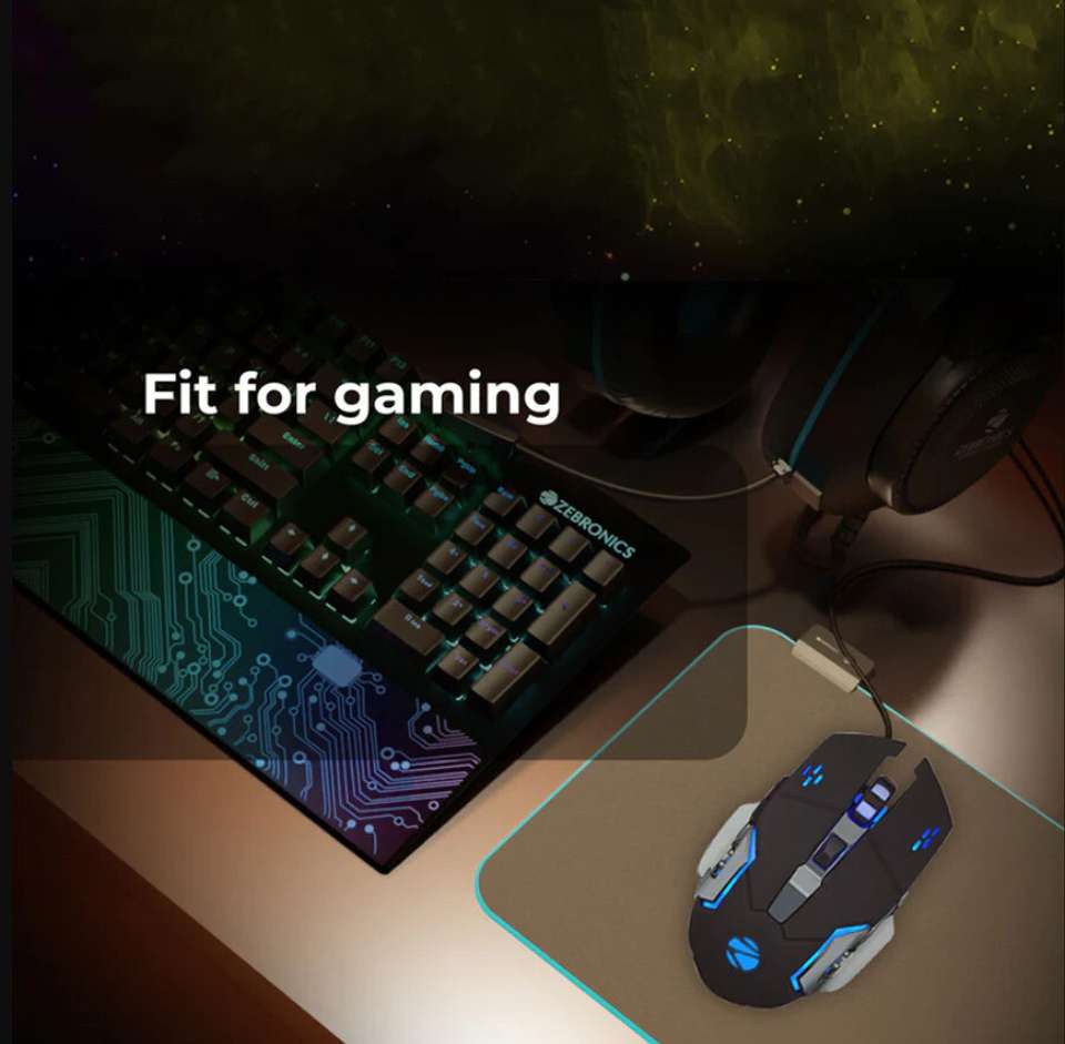 ZEBRONICS ZEB-TRANSFORMER-M2 Wired Ambidextrous Optical Gaming Mouse ...
