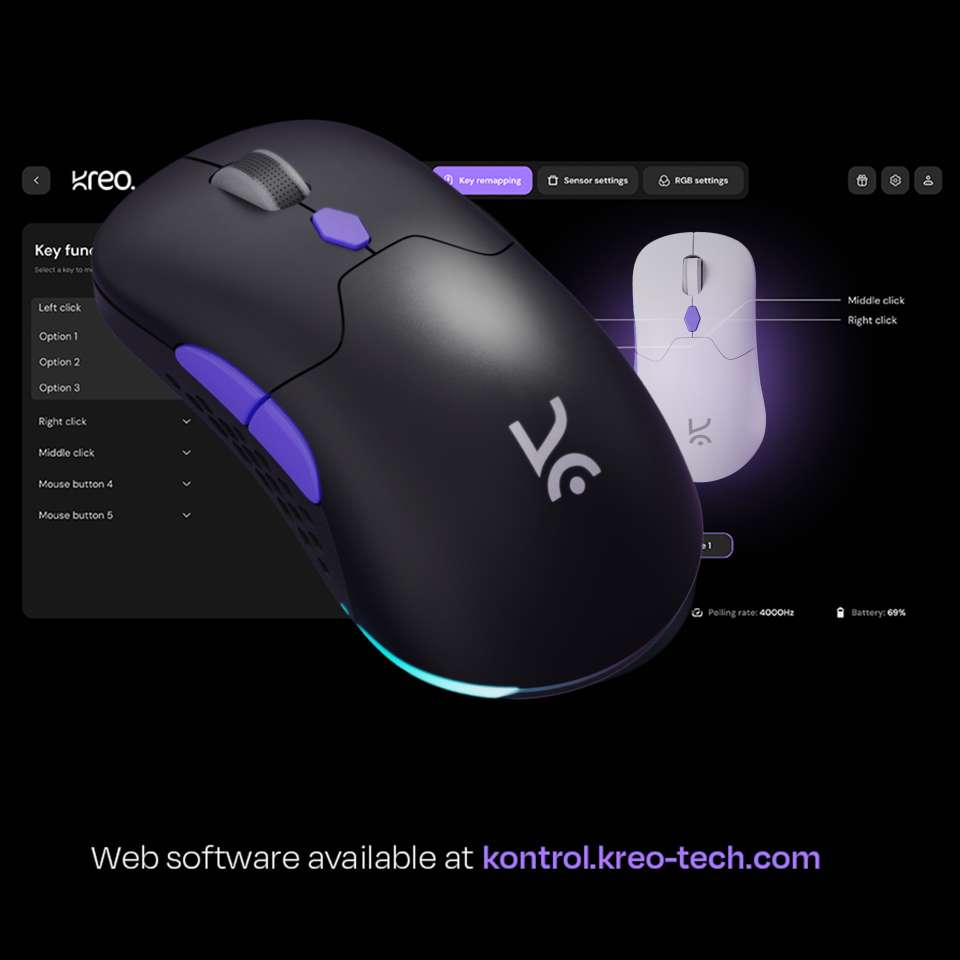 Kreo Chimera V2 Ambidextrous Optical Gaming Mouse RGB Hot-Swappable ...