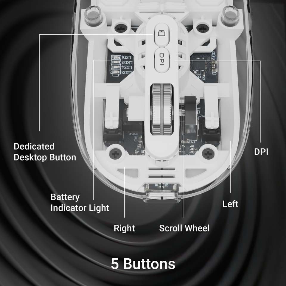 ZEBRONICS Sheer Ambidextrous Optical Mouse Rechargeable Wireless Mouse ...