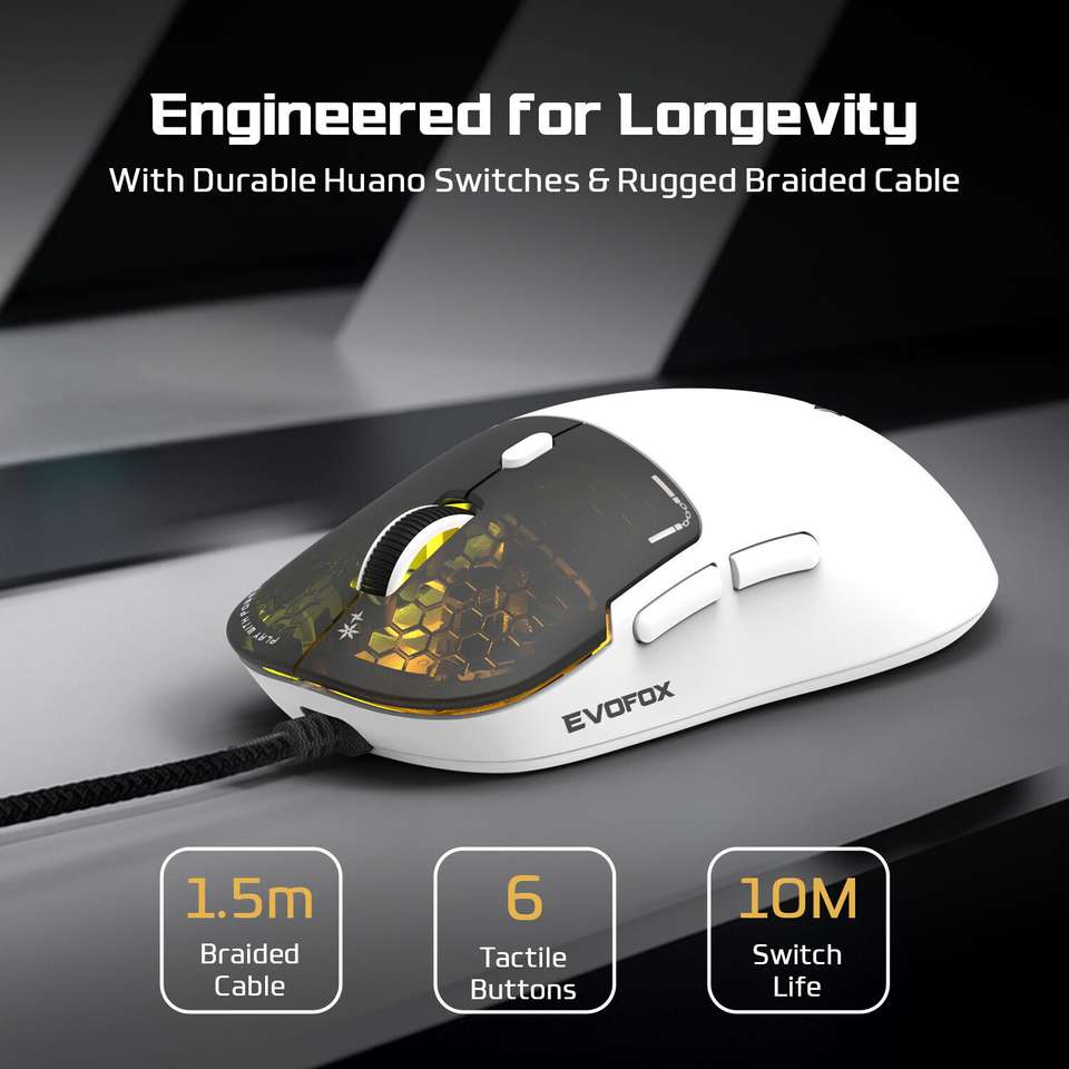 EVOFOX Phantom Air Programmable Gaming Mouse Ultra Light Weight RGB ...