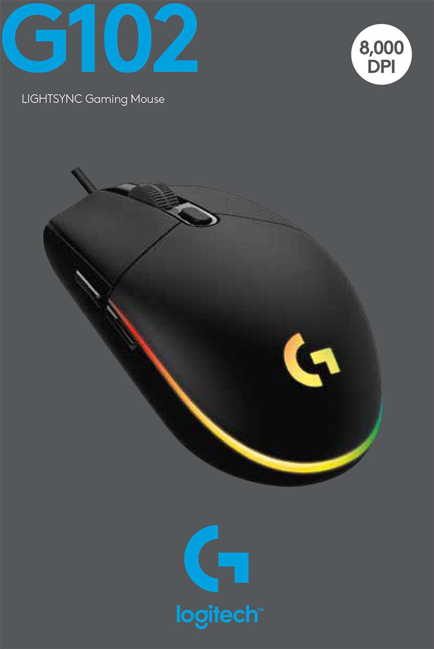 Logitech G102 Wired Ambidextrous Optical Gaming Mouse Light Sync / Adj ...