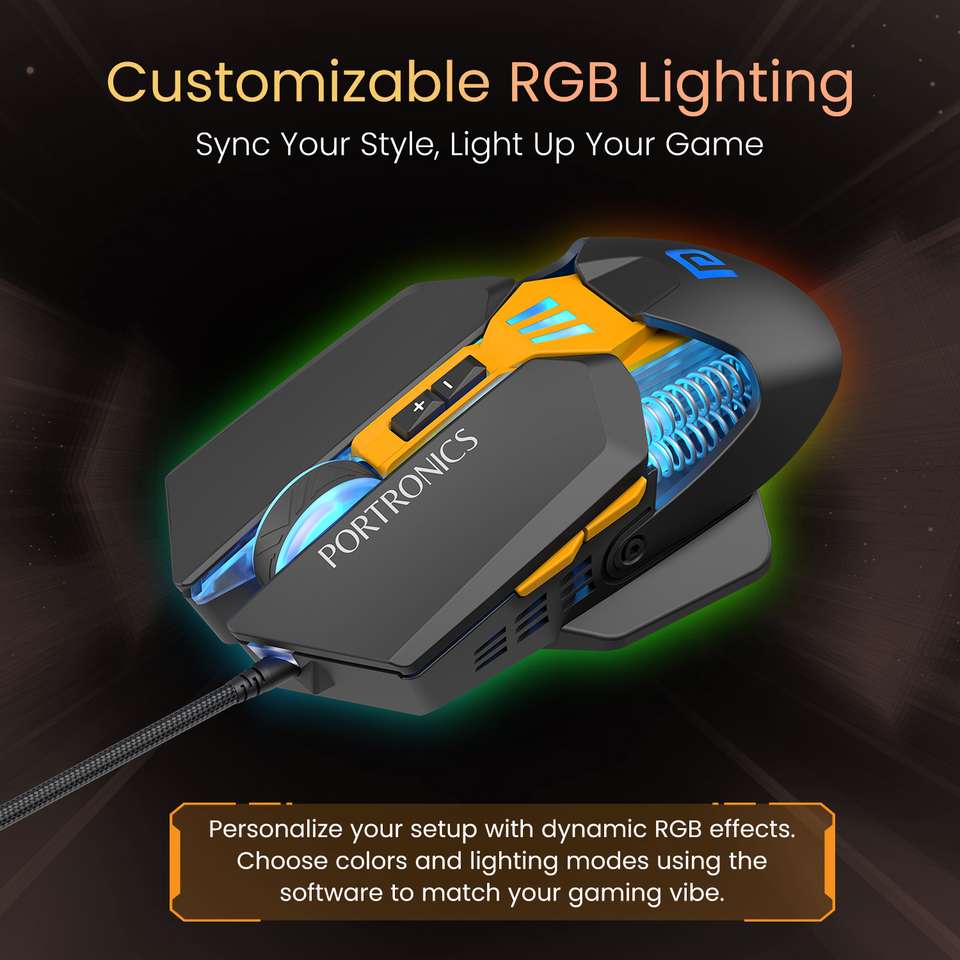 Portronics Vader 2.0 Wired Ergonomic Optical Gaming Mouse 7 ...