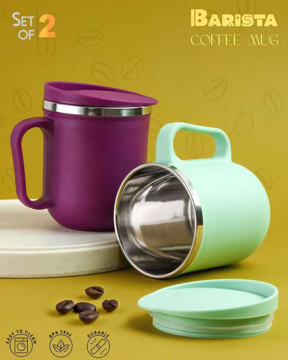 KITCHOOK Coffee Stainless Steel Insulated Tea Cup with Lid Stainless ...