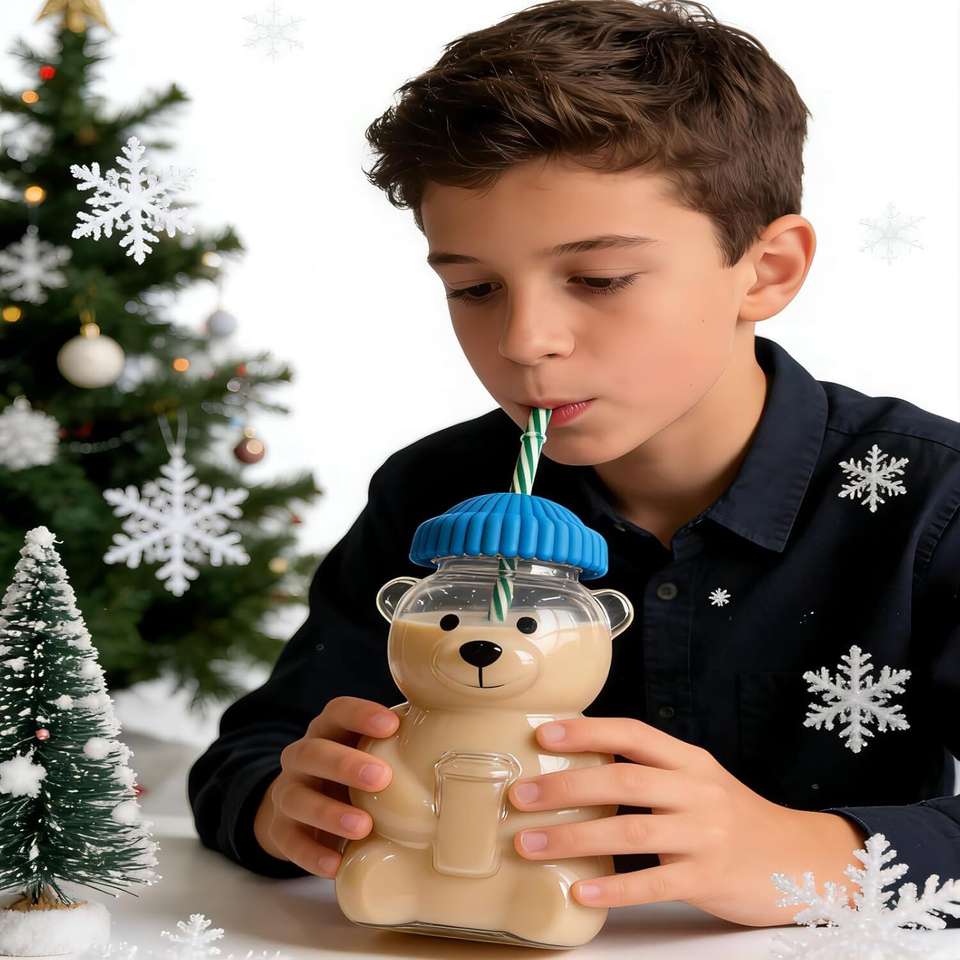 NEEELMADHAV NEW3 TEDDY BEAR MUG EITH LID & STRAW Glass Coffee Mug Price ...