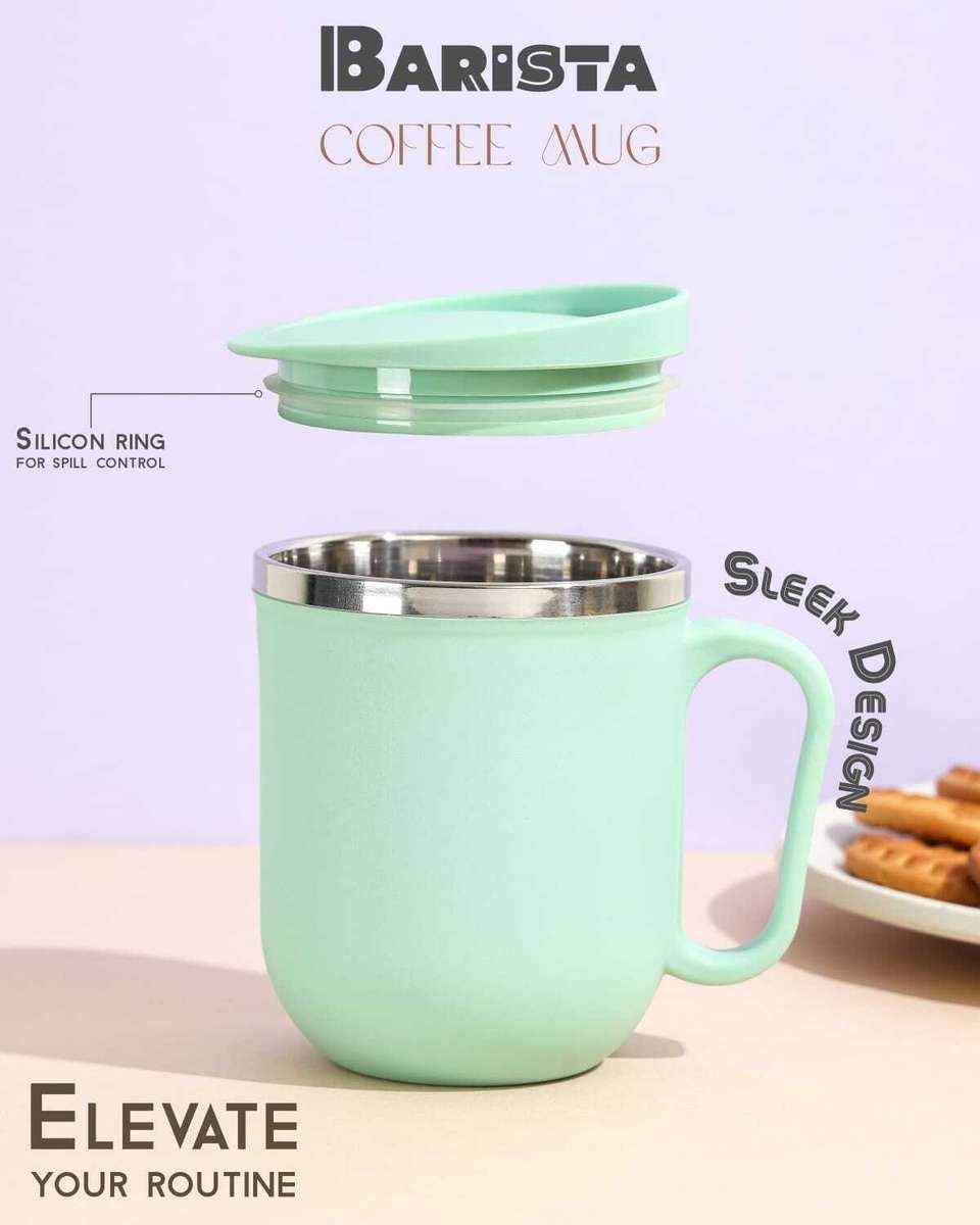 KITCHOOK Coffee Stainless Steel Insulated Tea Cup with Lid Stainless ...