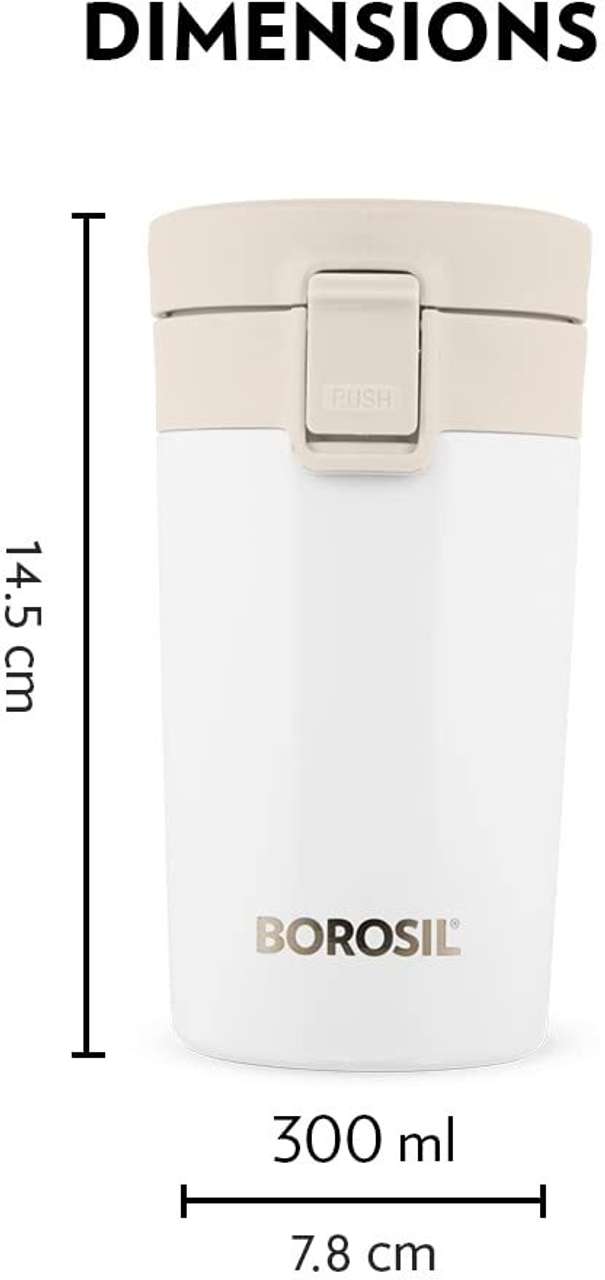 BOROSIL Hydra Coffeemate Vacuum Insulated Hot & Cold Spill Proof Travel ...