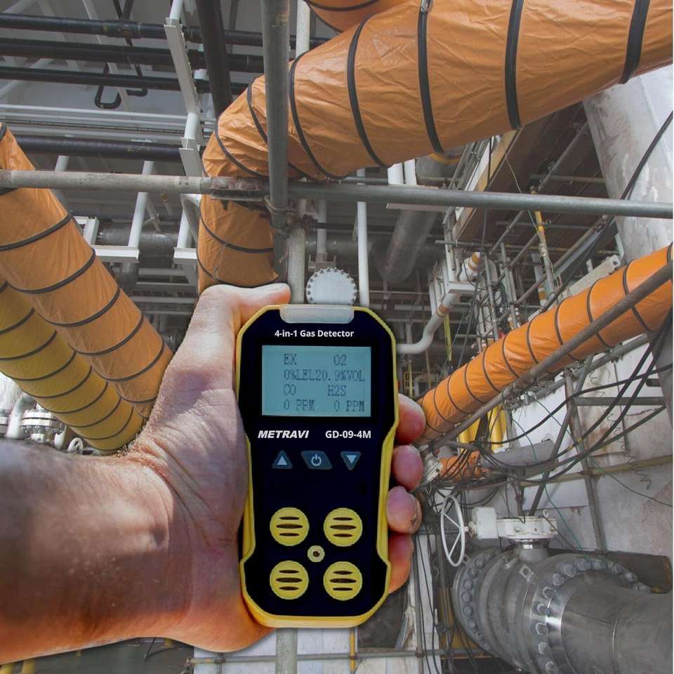 Metravi GD-09-4M Portable 4-in-1 Multi Gas Detector for Explosive Gas ...