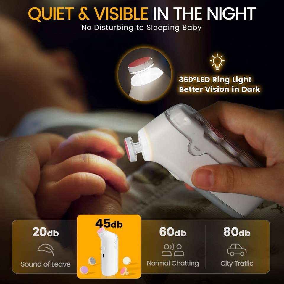 Ghoba Baby Nail Trimmer Rechargeable Electric,Baby Nail Cutter with 5 ...