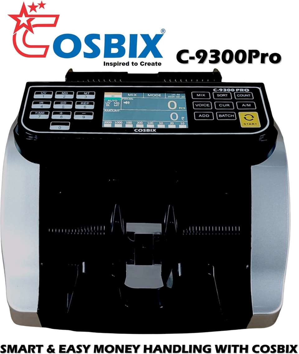 COSBIX C-9300 PRO New-Gen Mixed Currency Denomination Value Counting 4D ...