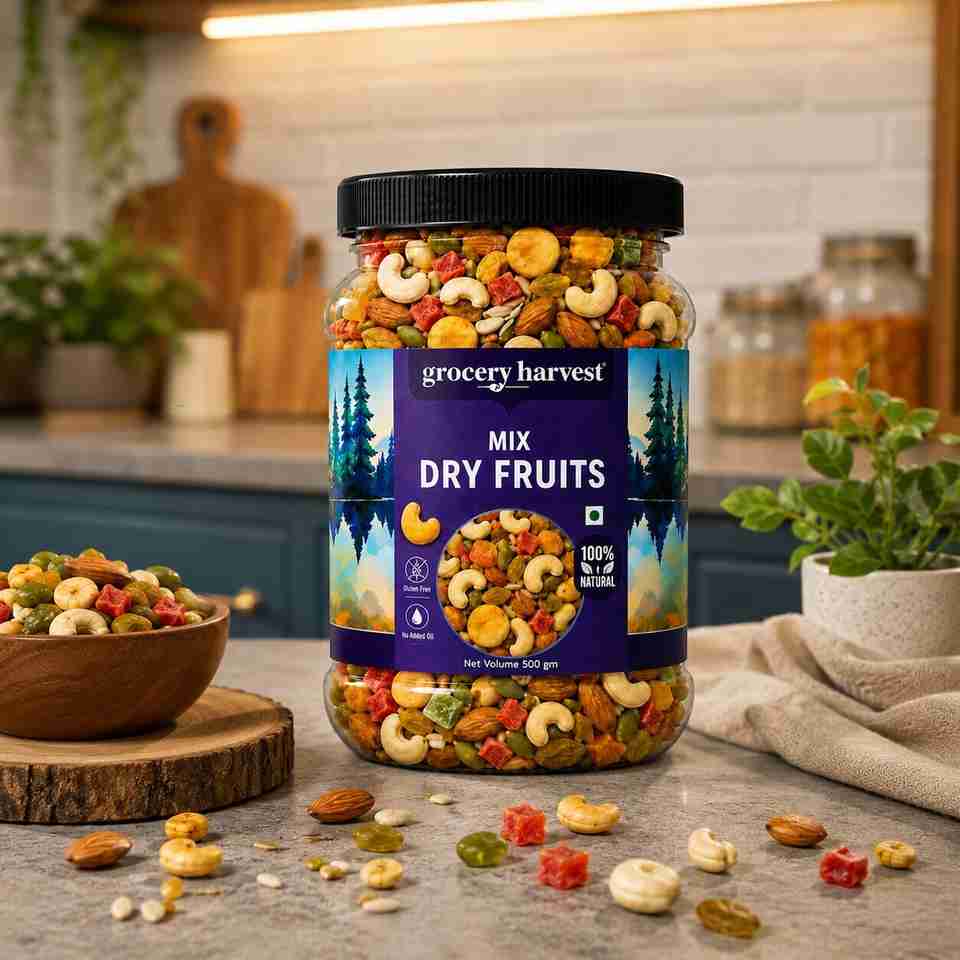 GROCERY HARVEST Premium Healthy Snack Mix Travel Snack Dry Fruit ...