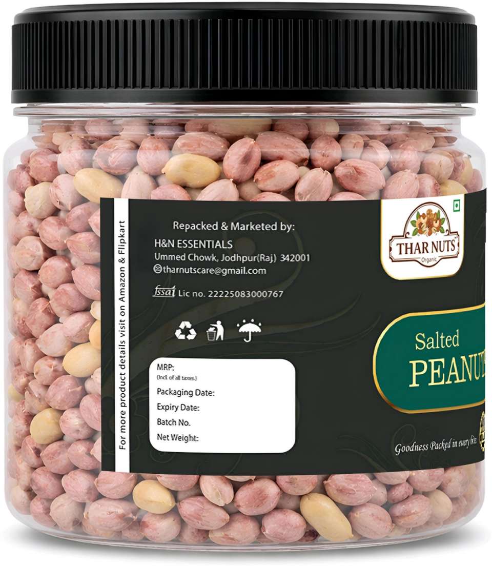THAR NUTS Premium Salted Peanuts Protein Rich Crunchy Snack Jar-100g ...
