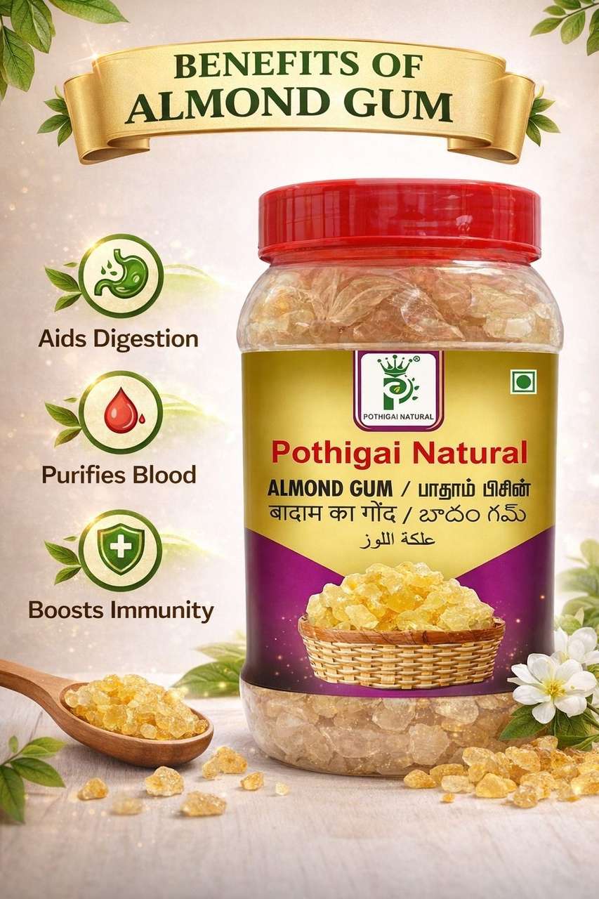 POTHIGAI NATURAL Almond Gum 250g | 100% Natural Badam Pisin | Pure Gond ...