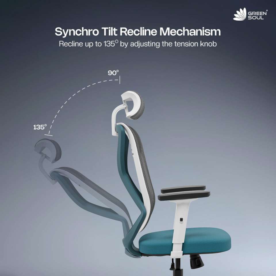 GREEN SOUL Zodiac Lite High Back Ergonomic Chair|Home, Office, WFH|1D ...
