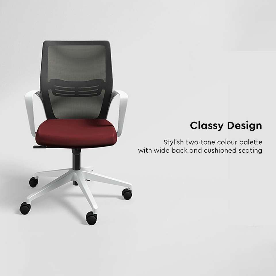 Interio by Godrej Vurv Mid Back Mesh Office Executive Chair Price in ...