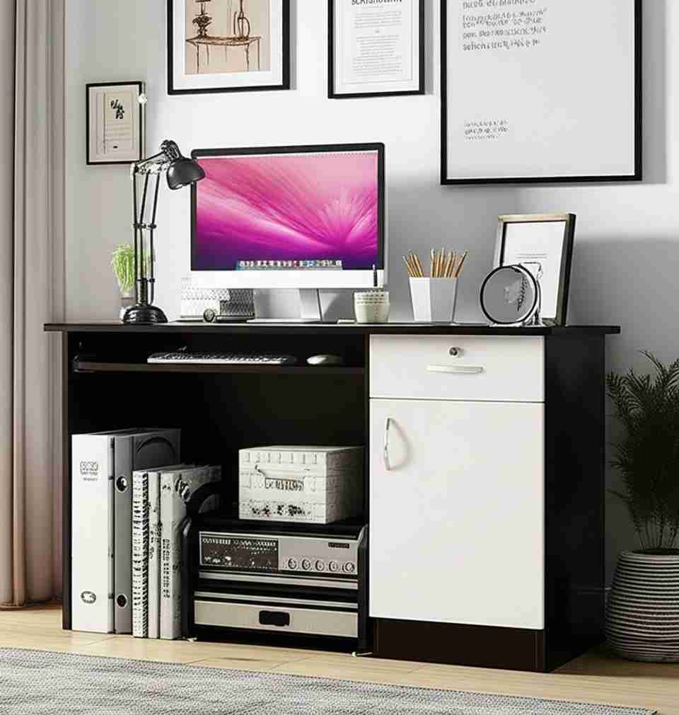 NITYAM Premium Quality Computer Table With Storage Engineered Wood ...