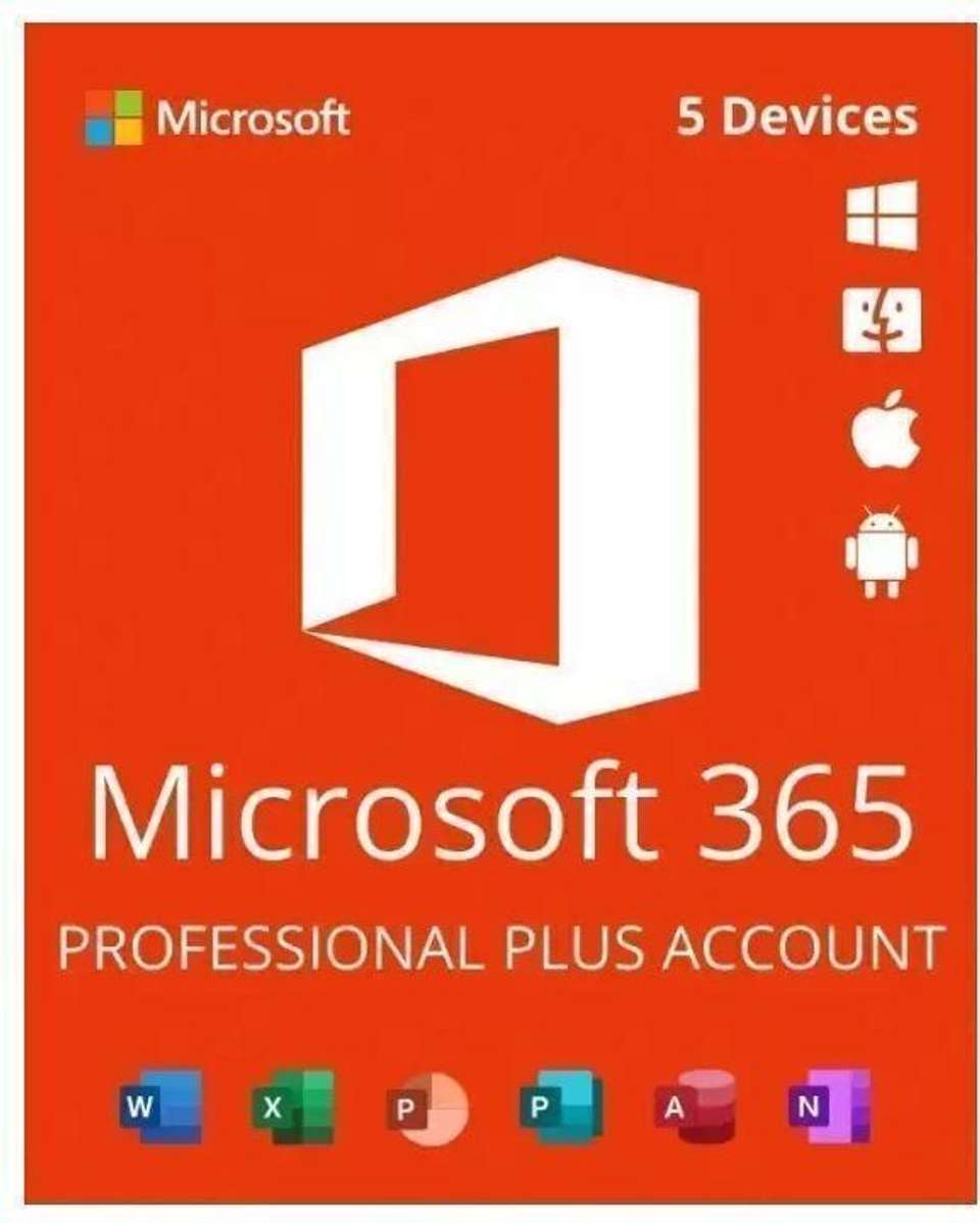 MICROSOFT Office 365 Professional Plus For 5 Users/PCs (Lifetime ...