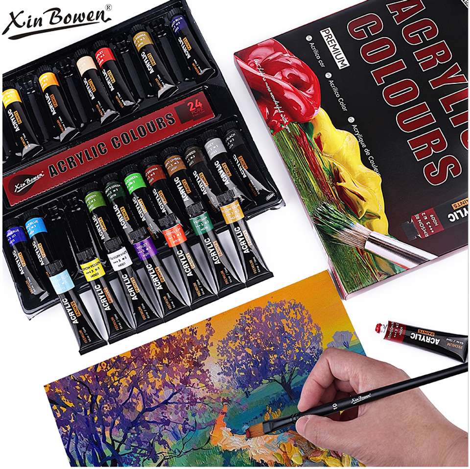 Flipkart.com | XinBoWen Premium Acrylic Paint Set 12 ml, High Quality ...