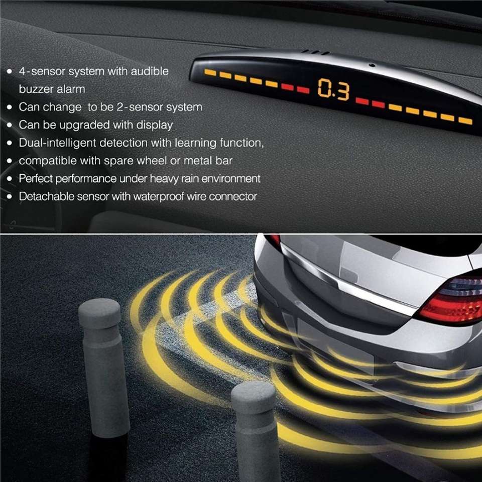 Dashifyx NewUnivershal 4 White Reverse Parking Sensor-B263 NA Parking ...