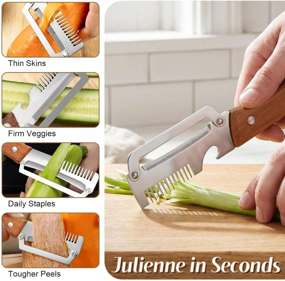 Onzora Sharp Stainless Steel Vegetable Cutter Peeler with Bottle Opener ...