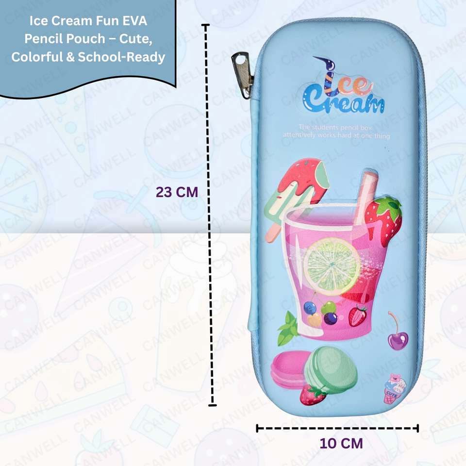 Flipkart.com | CANWELL 3D Blue Ice Pencil Case - EVA Pencil Pouch for ...