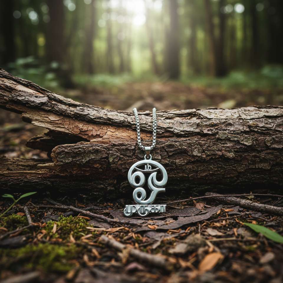 Sullery Om Murugan Vel Pendant Tamil Design for Men & Women Silver ...