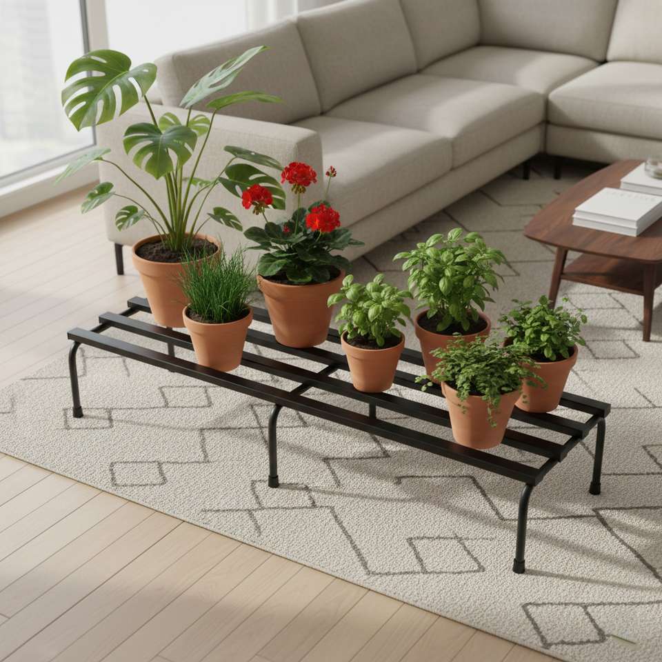 Green Gardenia 2FT Heavy Metal Flower Pot Stand for Indoor & Outdoor ...