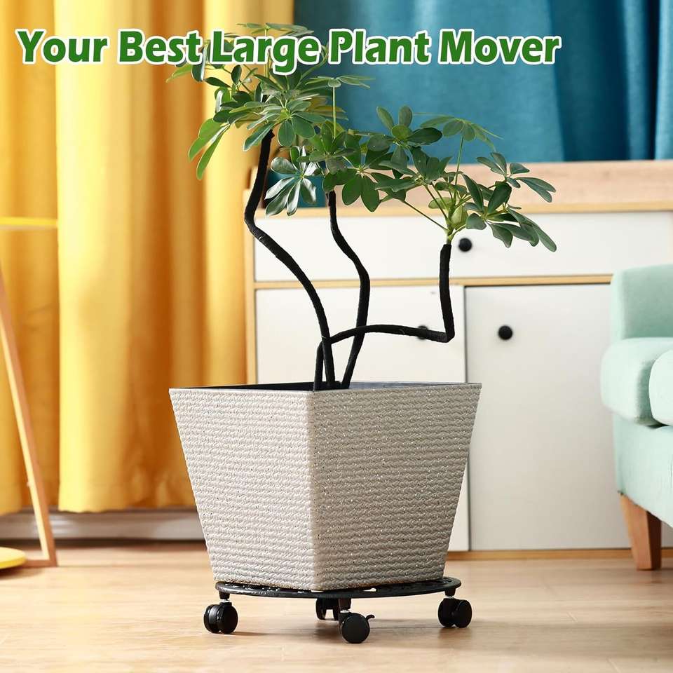 SUNBIRD Plant Stand Outdoor Rolling Tray Plant Caddy with Wheels 1 Pcs ...