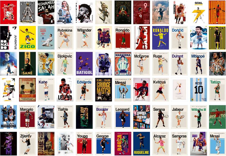Wall Posters ALL SPORT 2 COLLAGE KIT 250 GSM PREMIUM PAPER (PACK 65)-03 ...
