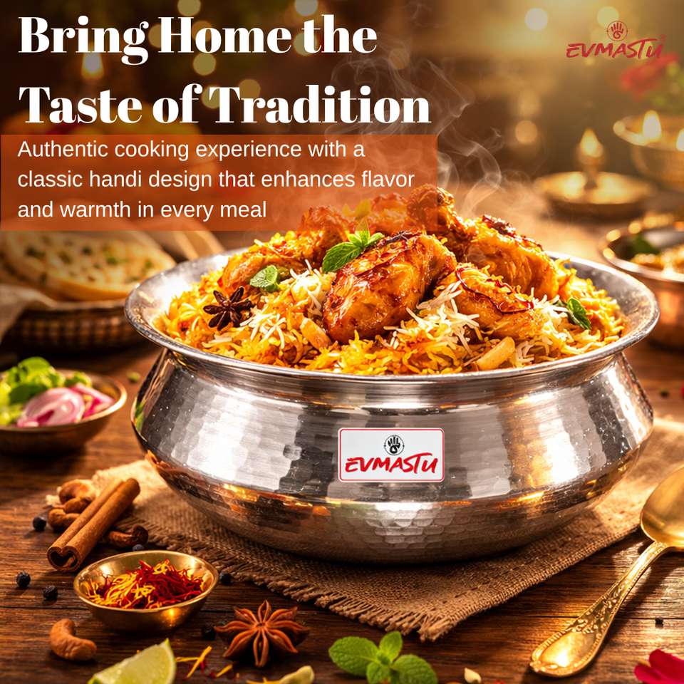 EVMASTU Biryani Handi – 3.7L Aluminium Dum Pot