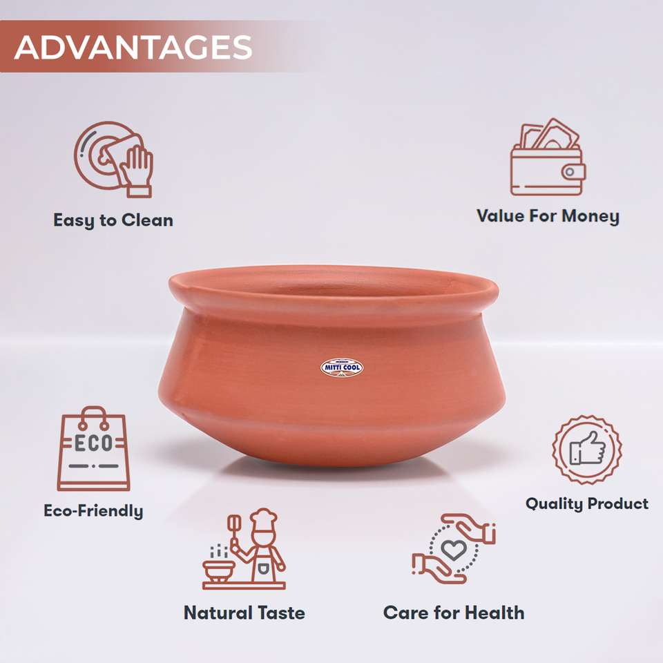 MITTICOOL Clay Handi - Perfect for Cooking & Serving, Mitti Ke Bartan ...