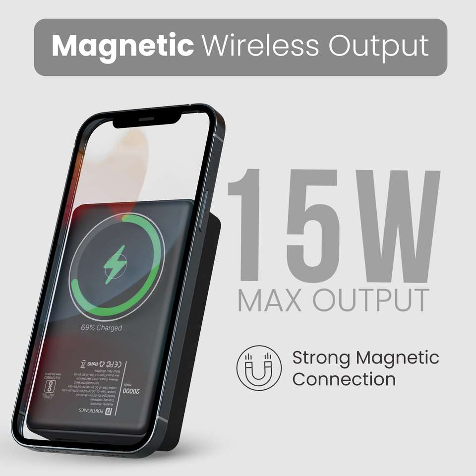 Portronics 20000 mAh 22.5 W Wireless Compact Power Bank Price in India ...