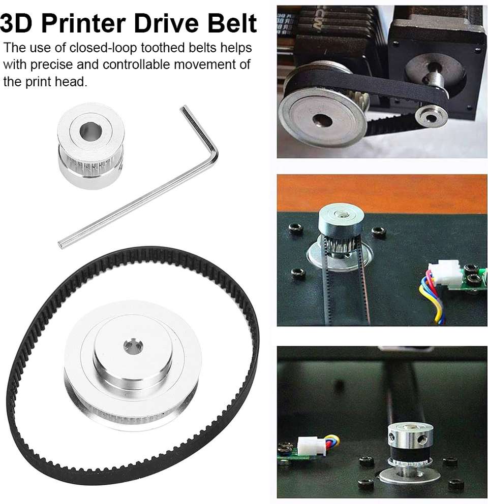 Verilux GT2 Timing Pulley Set 20 and 60 Teeth 5mm Bore with 200mm Belt ...