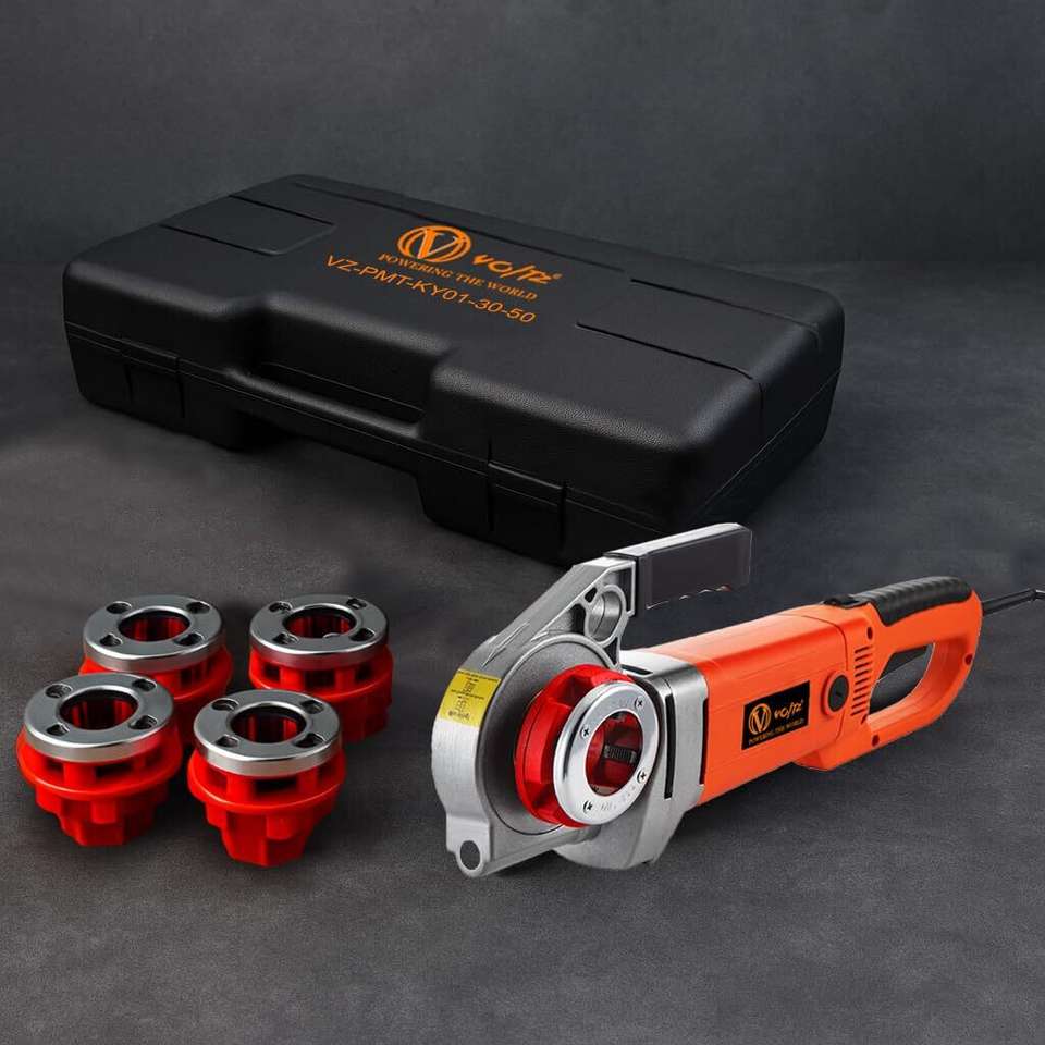 VOLTZ VZ-PTM-2300 Electric Pipe Threader Kit,Upgraded Machine,4 HSS ...
